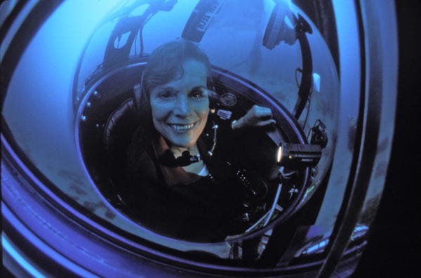 Baltimore Fishbowl | Dr. Sylvia Earle sitting on a Submersible