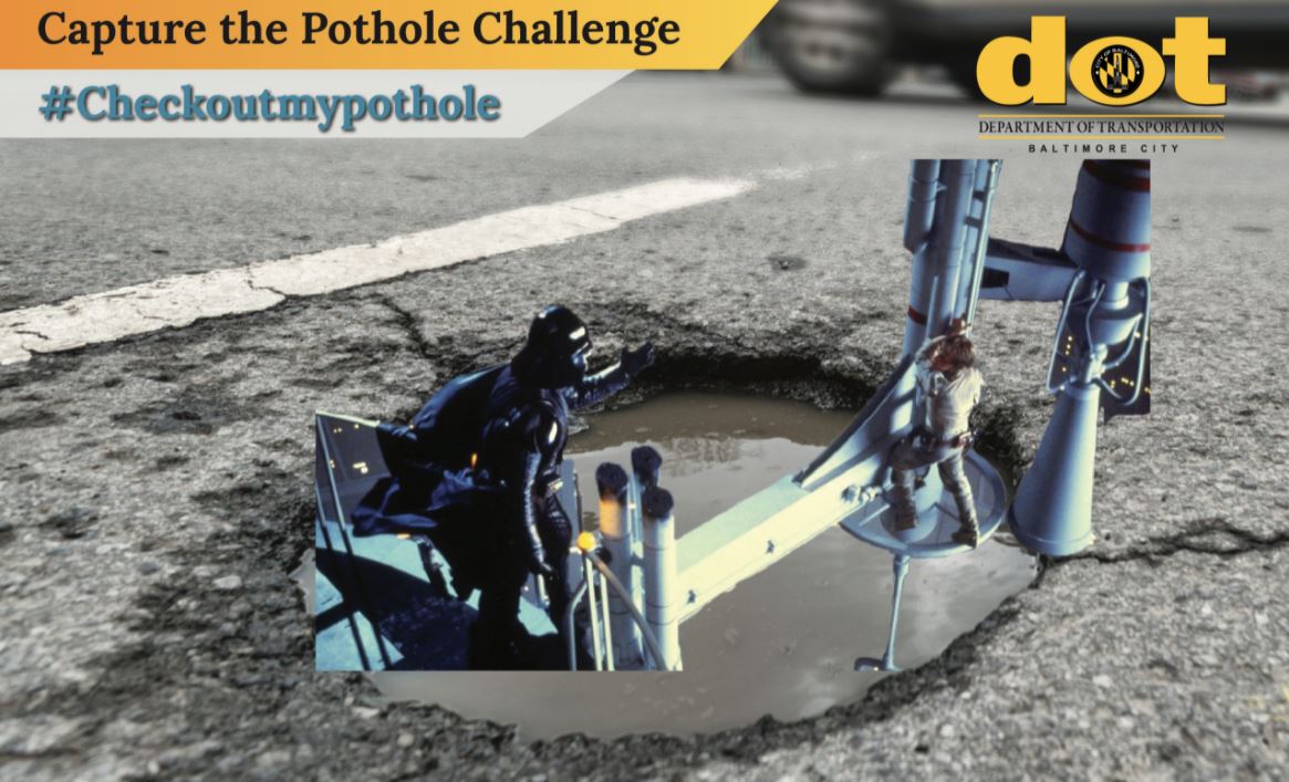 Baltimore calls on residents to report and creatively reimagine potholes