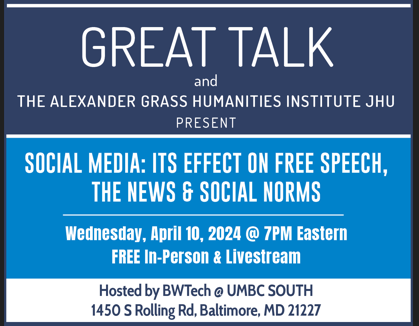 Enjoy a Free Great Talk on 4/10. Register Today!