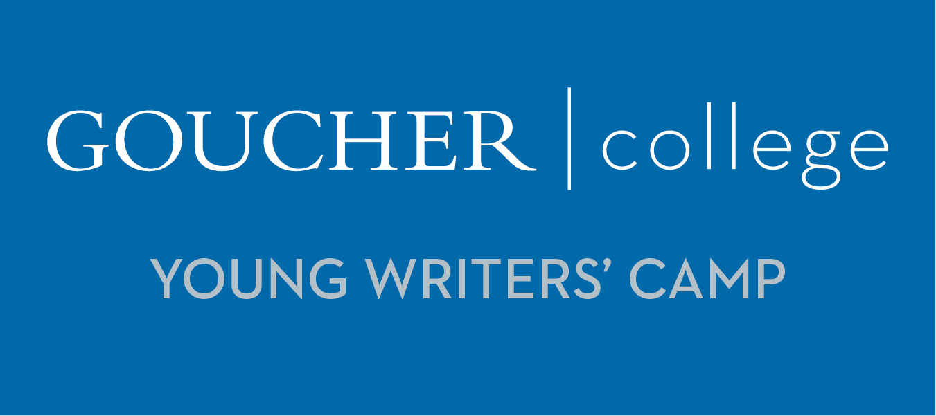 Baltimore Fishbowl | Logo one line+Young Writers Camp-blue back