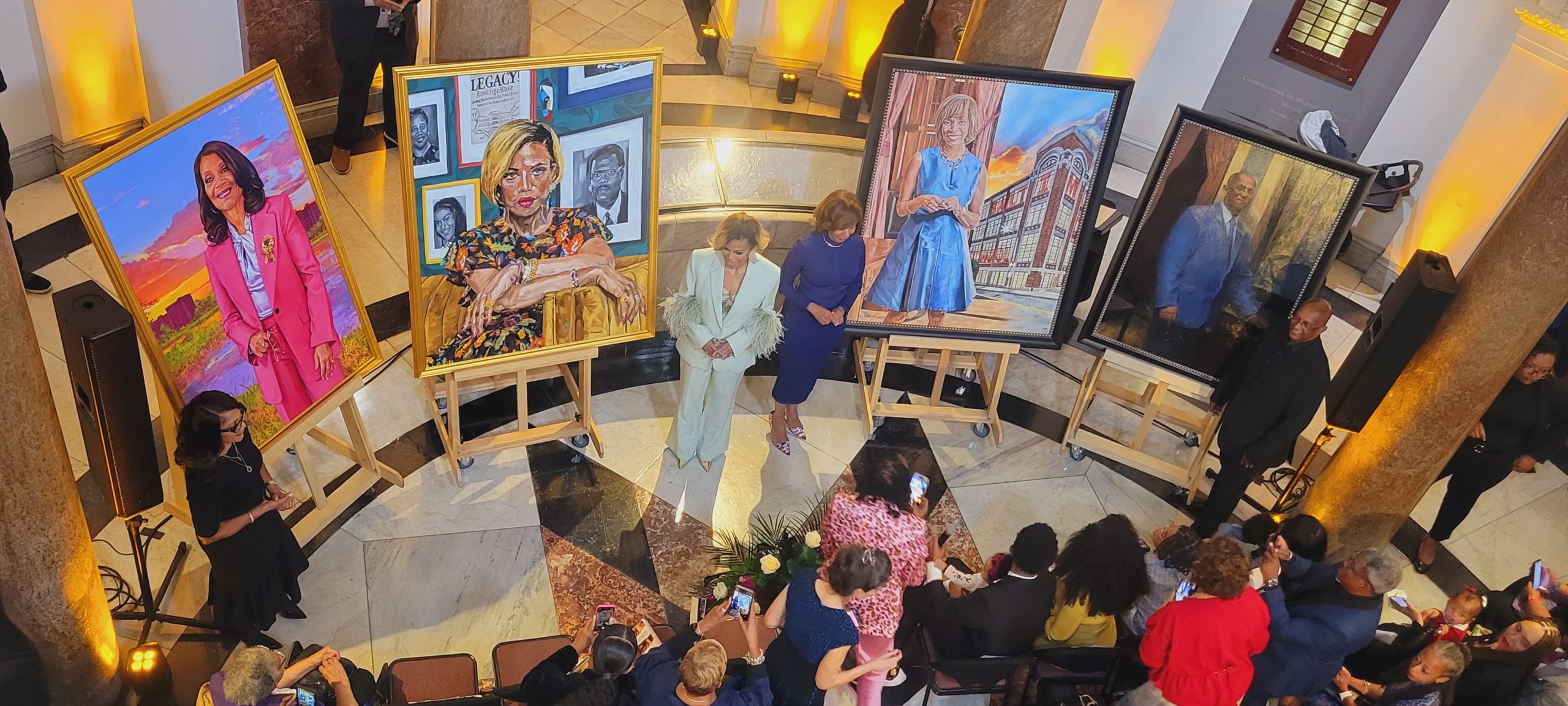 Portraits of four former Baltimore mayors unveiled at City Hall